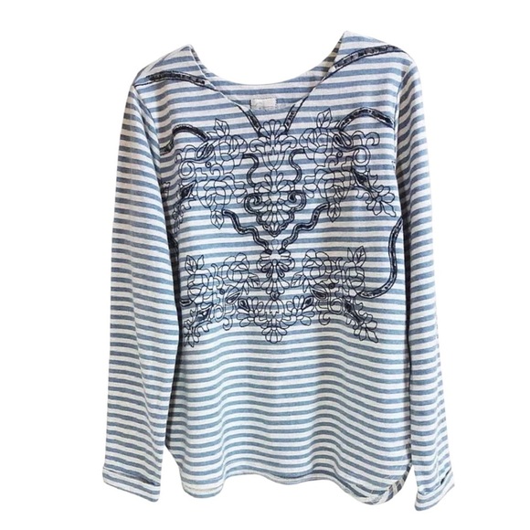Anthropologie | Tops | 98 Anthropologie First Mate Top Large 1 12 Blue ...